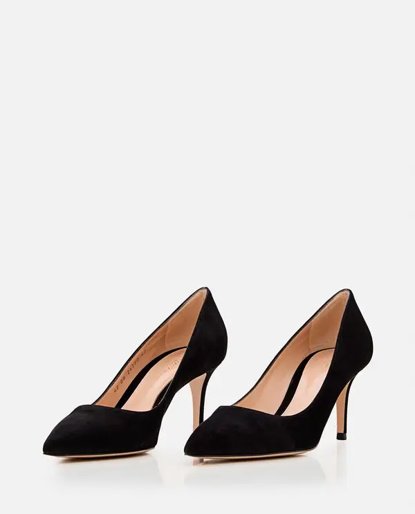 GIANVITO ROSSI 70" Suede Pointed-toe Pumps - Nero