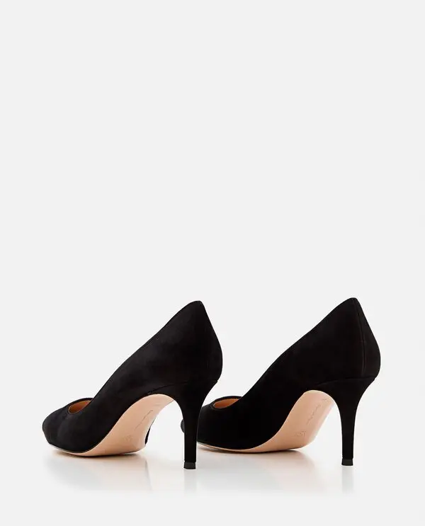 GIANVITO ROSSI 70" Suede Pointed-toe Pumps - Nero