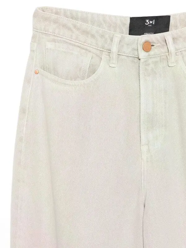 3x1 Button-fastening Wide-leg Jeans