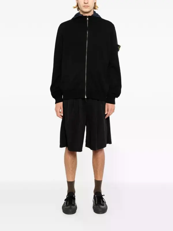 Stone Island Compass Patch Zip-up Hooded Jacket