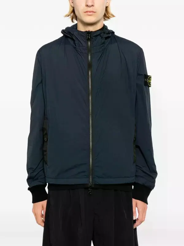Stone Island Compass Patch Zip-up Hooded Jacket