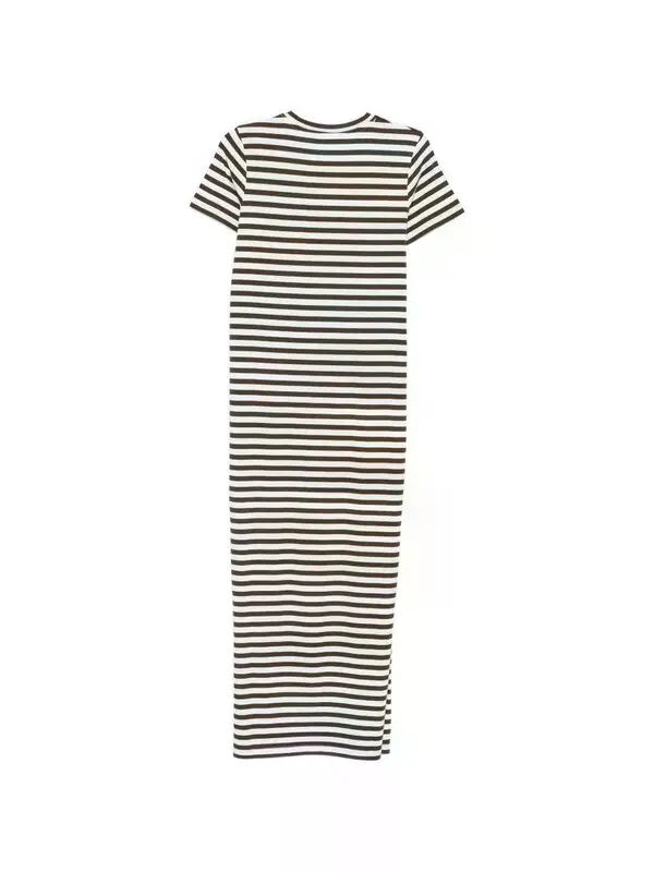 Closed Striped Logo-print Dress - Brown