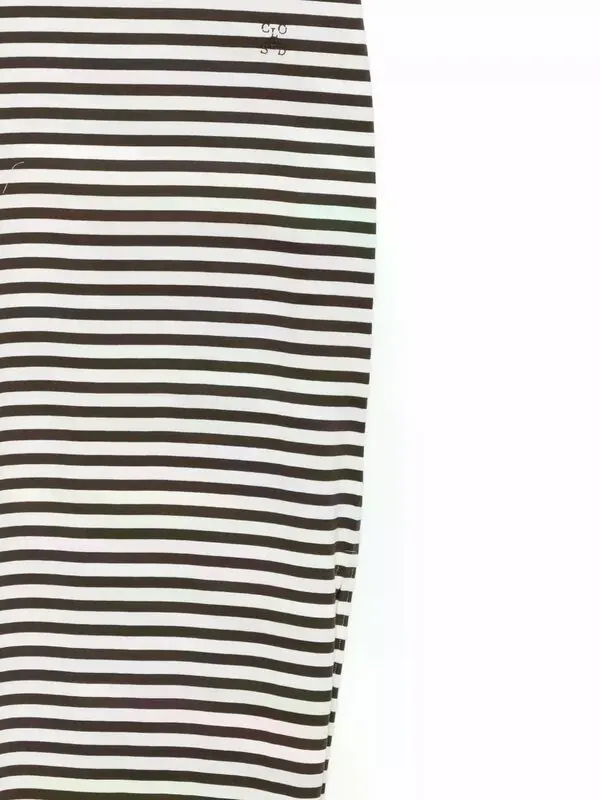 Closed Striped Logo-print Dress - Brown