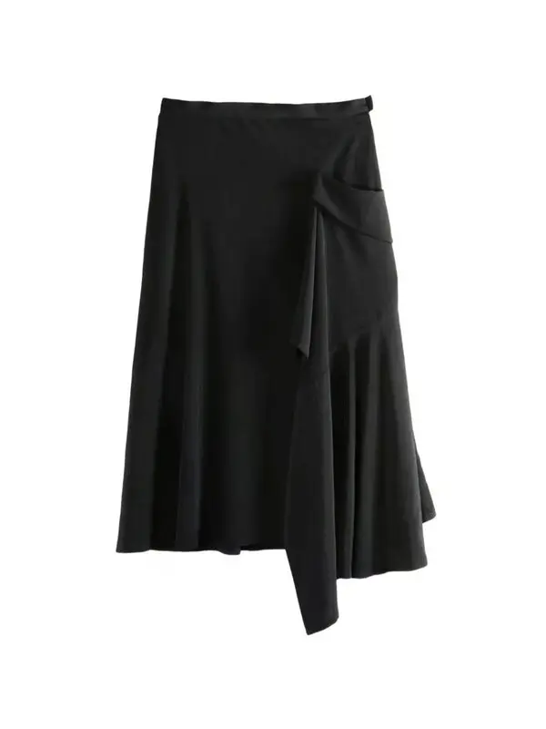 Yohji Yamamoto Asymmetric Draped Skirt - Black