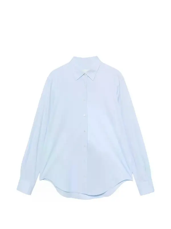 XACUS Marta Button-down Shirt With Curved Hem - Blue