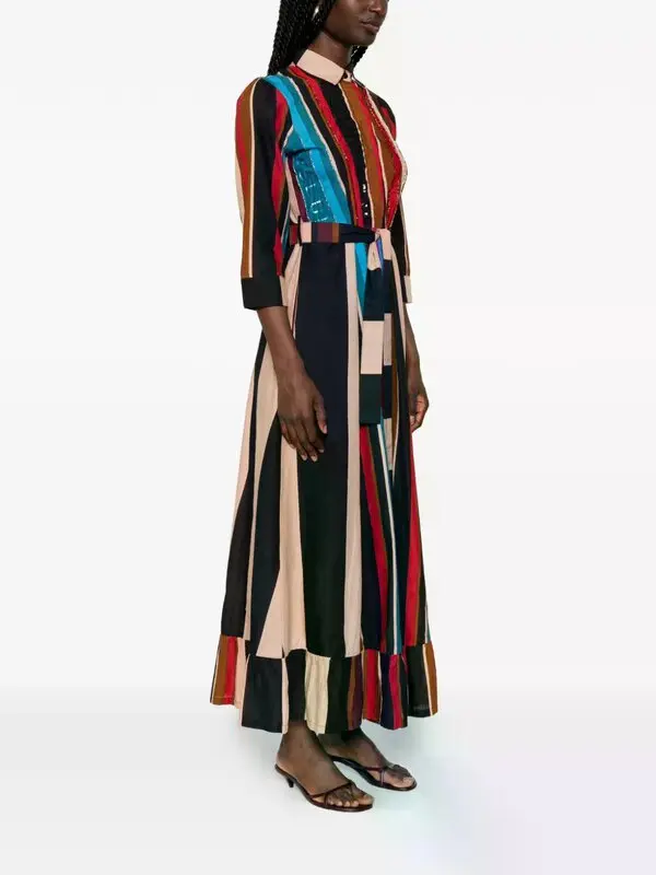 CONNOR&BLAKE Sequin Embellished Striped Maxi Dress