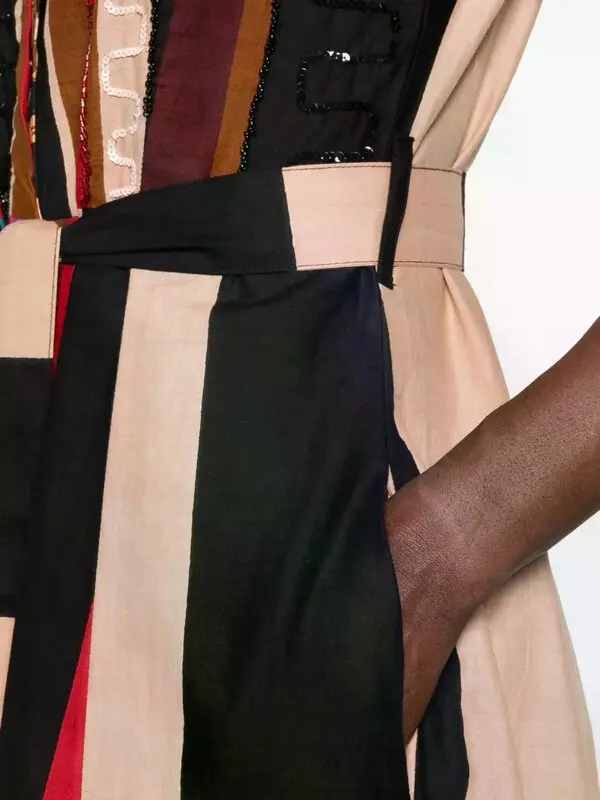 CONNOR&BLAKE Sequin Embellished Striped Maxi Dress