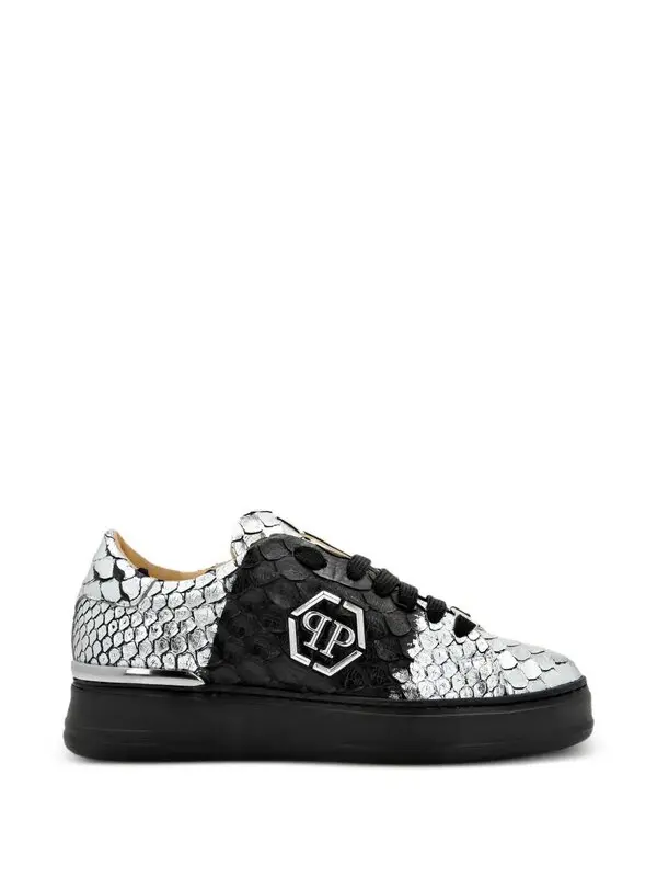 Philipp Plein Pp Hexagon Leather Sneakers - Grey