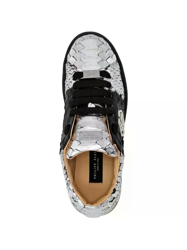 Philipp Plein Lace-up Leather Sneakers - Grey