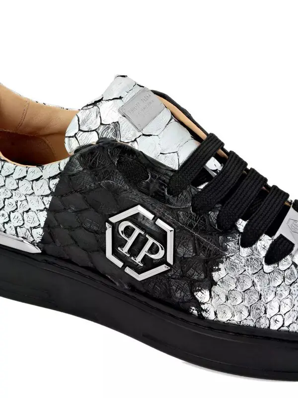 Philipp Plein Lace-up Leather Sneakers - Grey