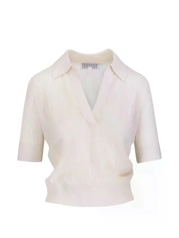 TWP Cashmere Polo Top - Neutrals