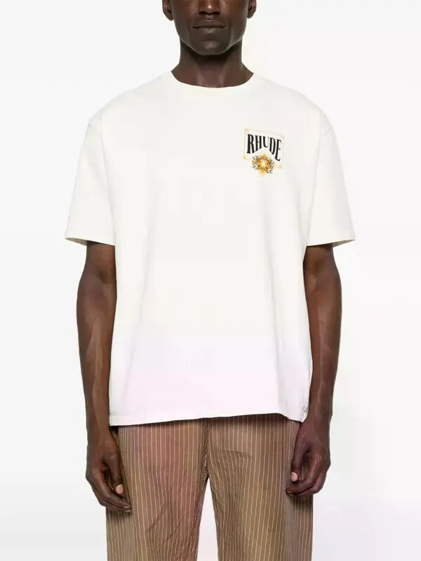 Rhude Logo-print T-shirt - Neutrals