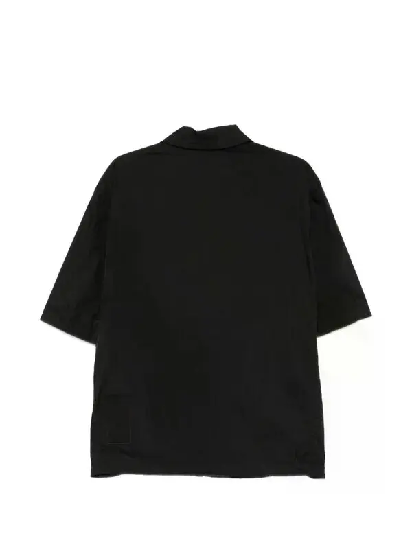 TEN C Mid Layer Zip-up Pocket-detail Shirt - Black