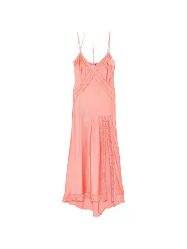 LES FILLES D'EVA Lace-trimmed Maxi Dress - Pink