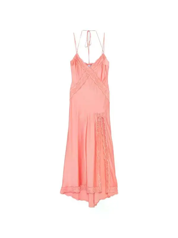 LES FILLES D'EVA Lace-trimmed Maxi Dress - Pink