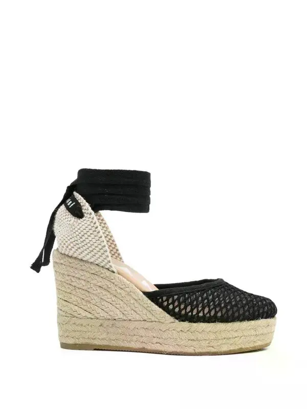 Manebí Wrap-tie Mesh Espadrilles - Black