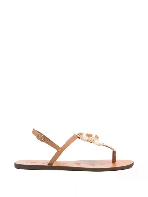 Manebí Palm-patch Thong Sandals - Brown