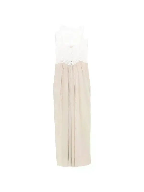 JUCCA Crochet-knit Panelled Maxi Dress - Neutrals