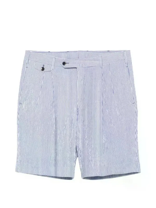 PT TORINO Striped Seersucker Shorts - Blue