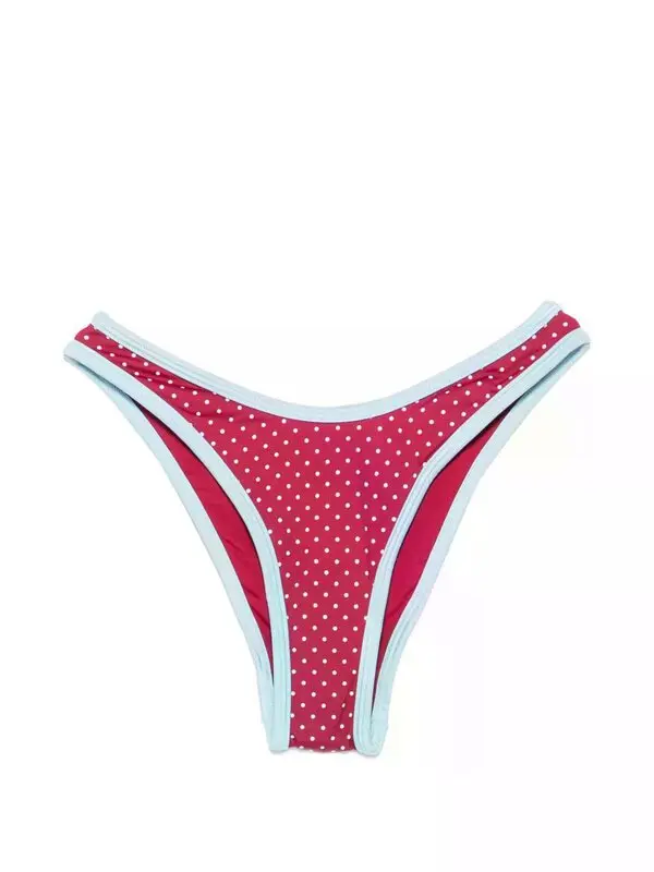 Frankies Bikinis Polka-dot Bikini Bottom - Red