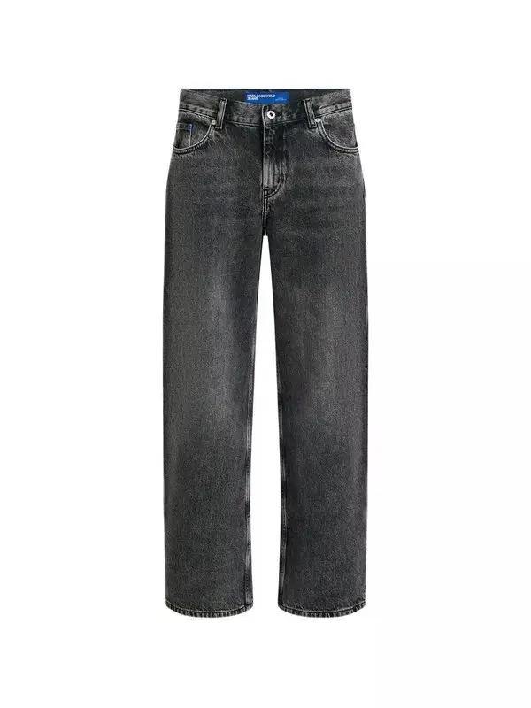 Karl Lagerfeld Acid-wash Wide-leg Jeans - Grey