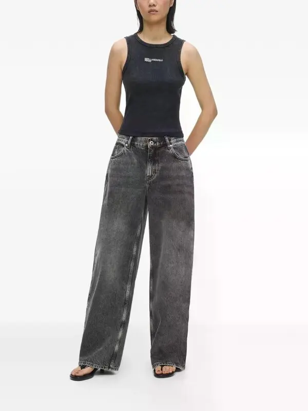Karl Lagerfeld Acid-wash Wide-leg Jeans