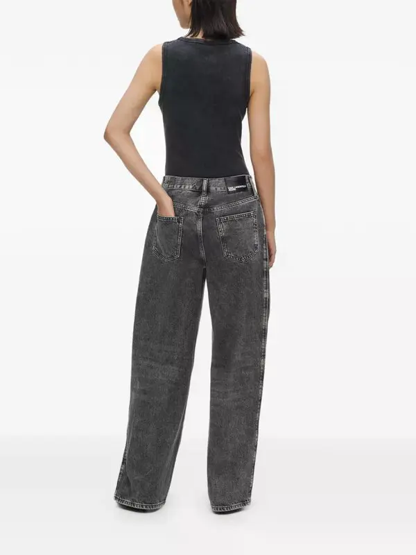Karl Lagerfeld Acid-wash Wide-leg Jeans