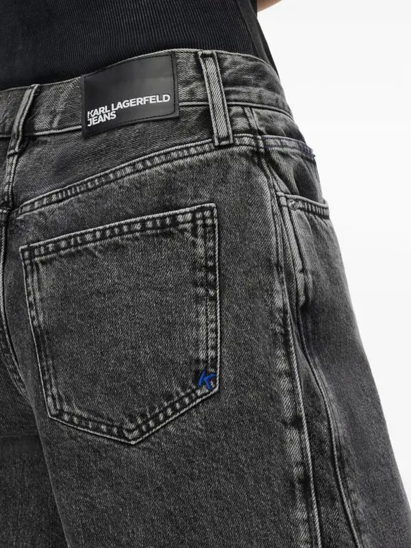Karl Lagerfeld Acid-wash Wide-leg Jeans