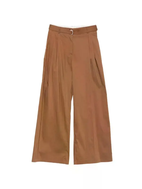 SEMICOUTURE Rowena Belted Pleated Trousers - Brown