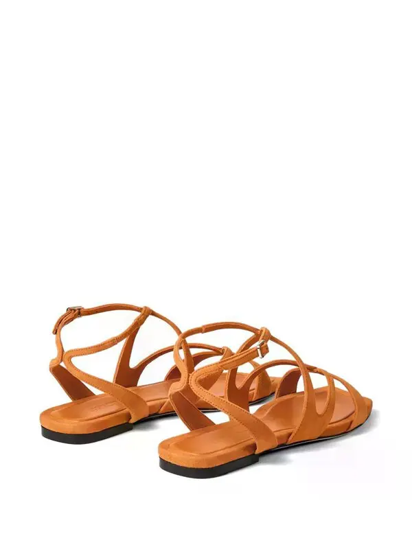 JIMMY CHOO Ayla Suede Flat Sandals - Orange