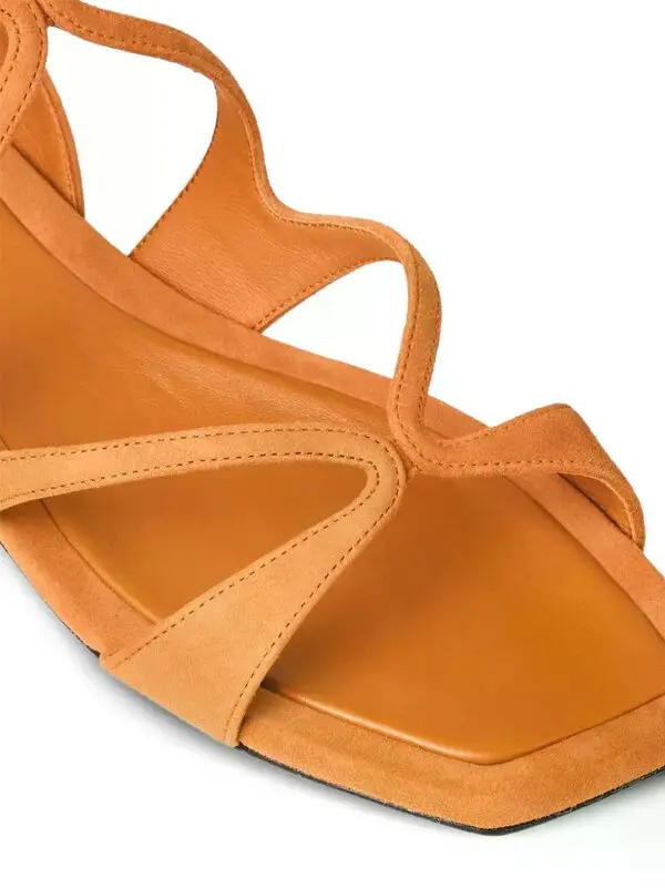 JIMMY CHOO Ayla Suede Flat Sandals - Orange