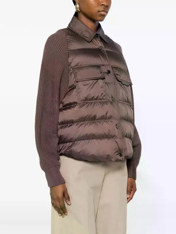 Brunello Cucinelli Quilted-panel Jacket - Brown