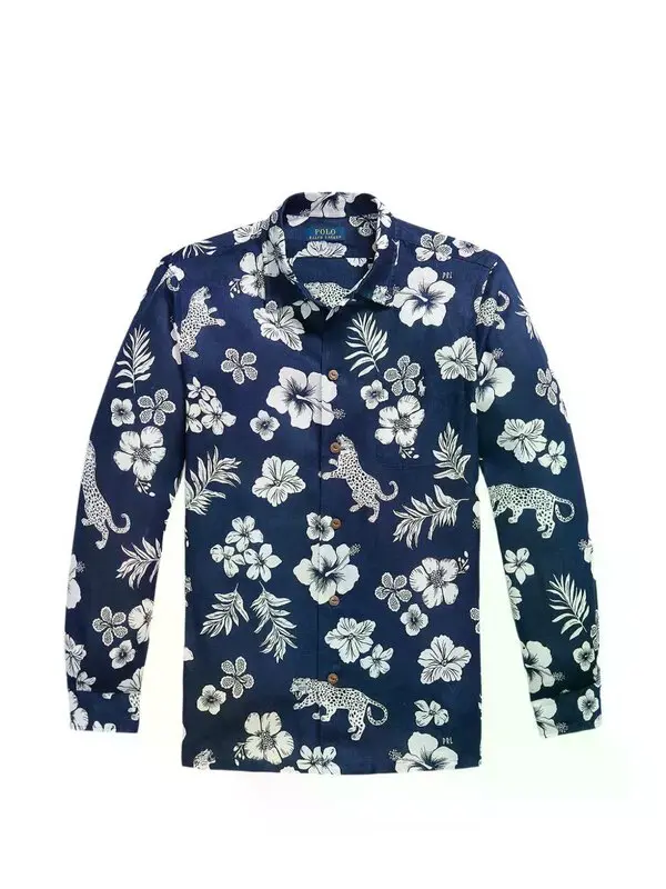 Polo Ralph Lauren Jaguar Tropical-print Shirt - Blue