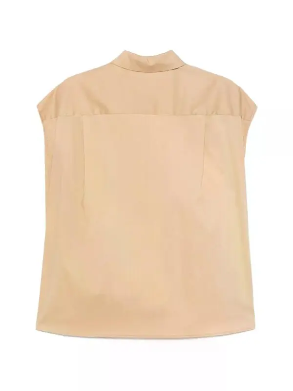 SEMICOUTURE Lottie Cap-sleeve Button-down Shirt - Neutrals