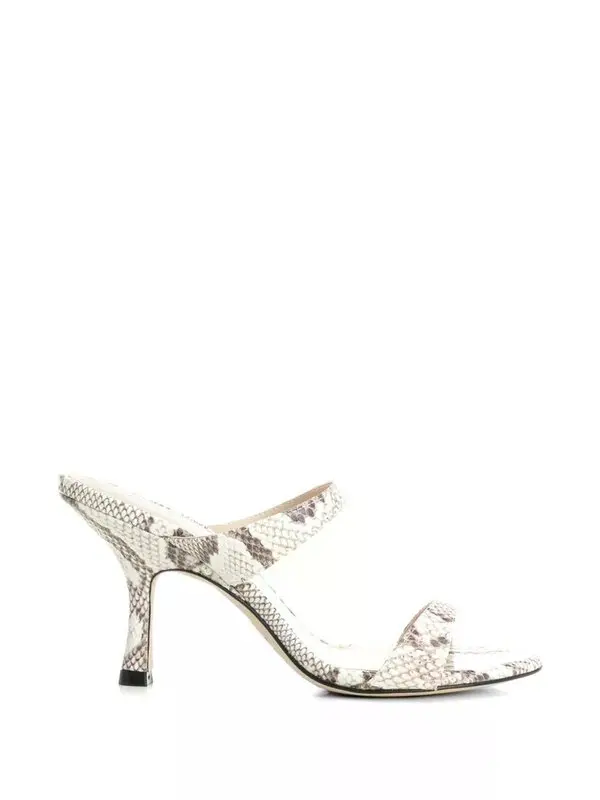 STUART WEITZMAN Nudist Slide Snakeskin-effect Sandals - Neutrals