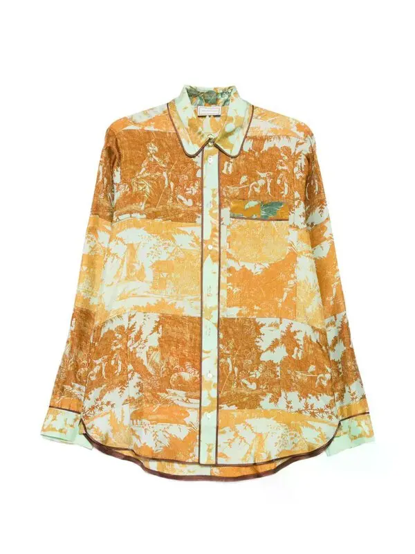 PIERRE-LOUIS MASCIA Toile De Jouy-print Shirt - Orange