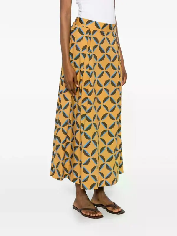 NIU Geometric-print Pleated Skirt