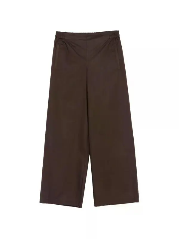 NIU Elasticated-waistband Wide-leg Trousers - Brown
