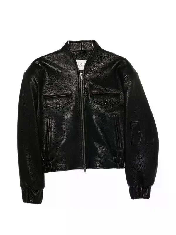 DUCIE Frankie Pebbled Leather Jacket - Black