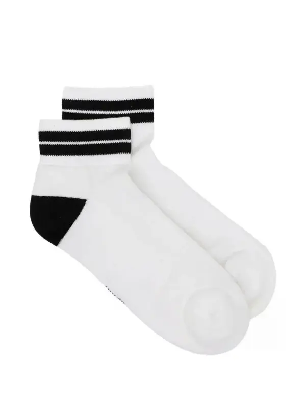 Zegna Stripe-trim Ankle Socks - White