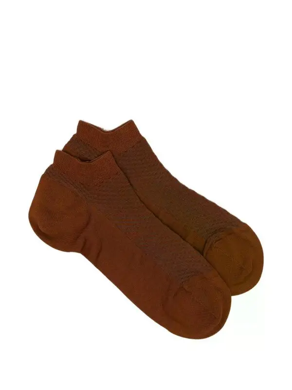Zegna Waffle-knit Ankle Socks - Brown
