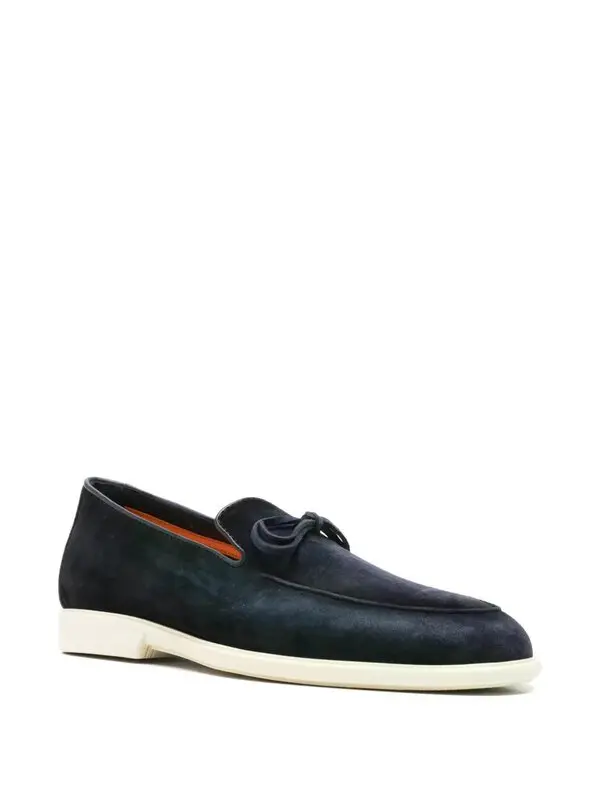 Santoni Bow-detail Loafers - Blue