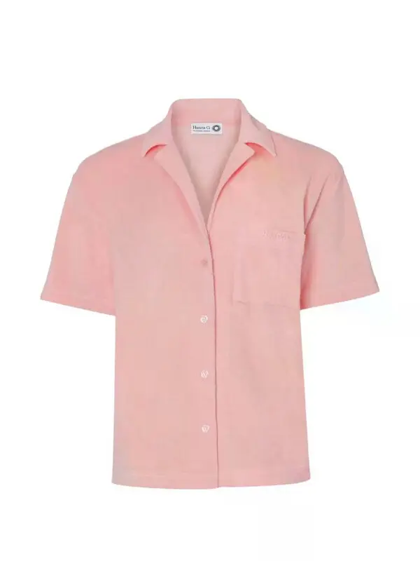 Hunza G Short-sleeve Towelling Shirt - Pink