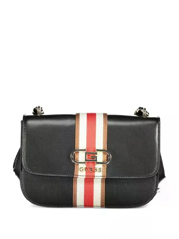 Guess Tricolour-stripe Shoulder Bag - Black