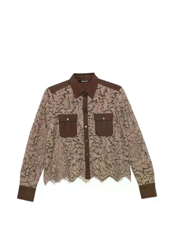 PENNYBLACK Lace-overlay Panelled Shirt