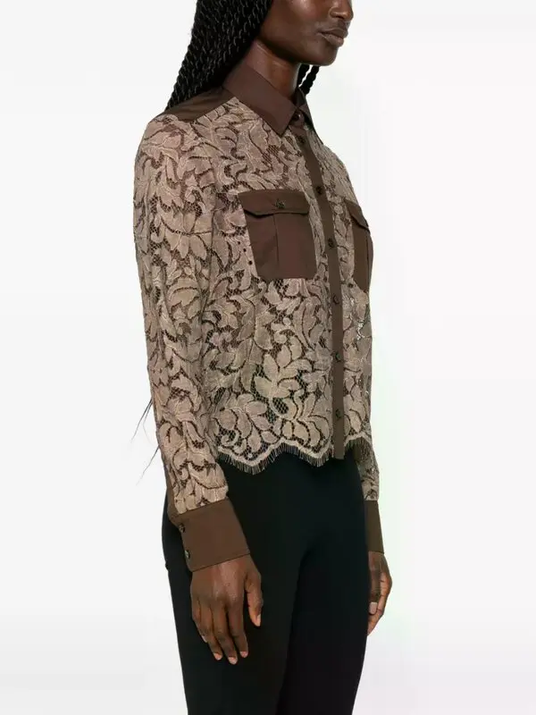 PENNYBLACK Lace-overlay Panelled Shirt