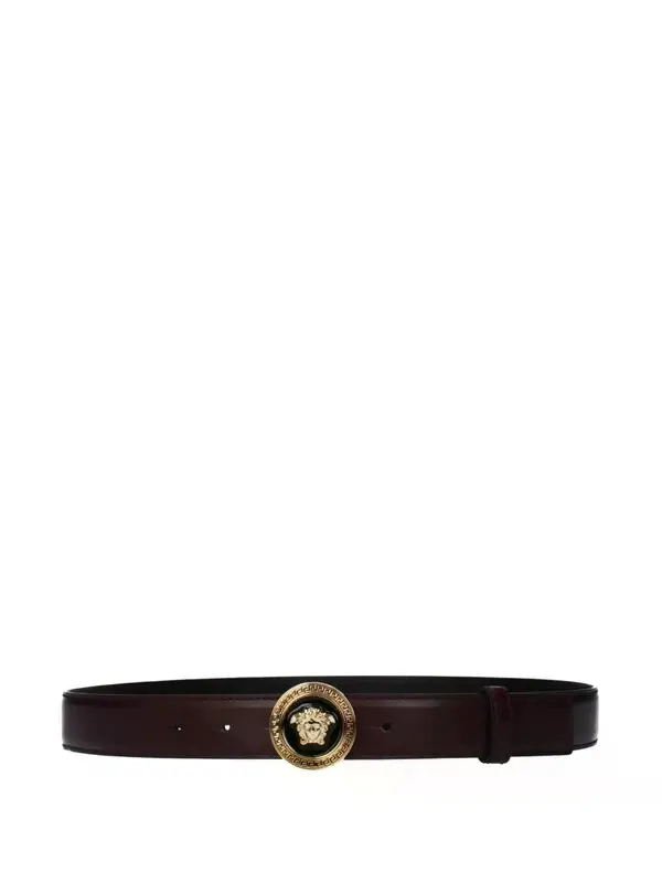 Versace Medusa Head Leather Belt - Brown