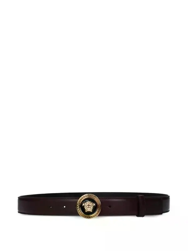 Versace Medusa Head Leather Belt - Brown