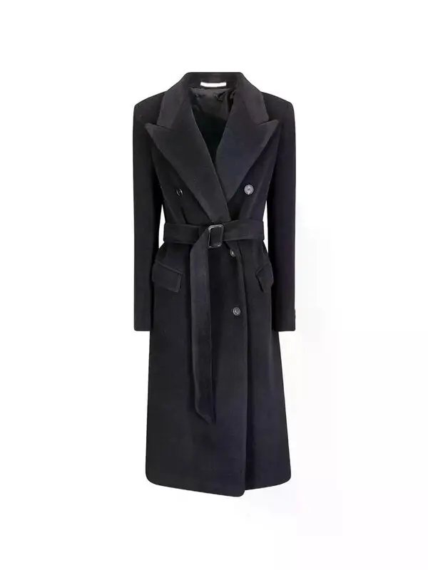 Tagliatore Belted Double-breasted Coat - Black