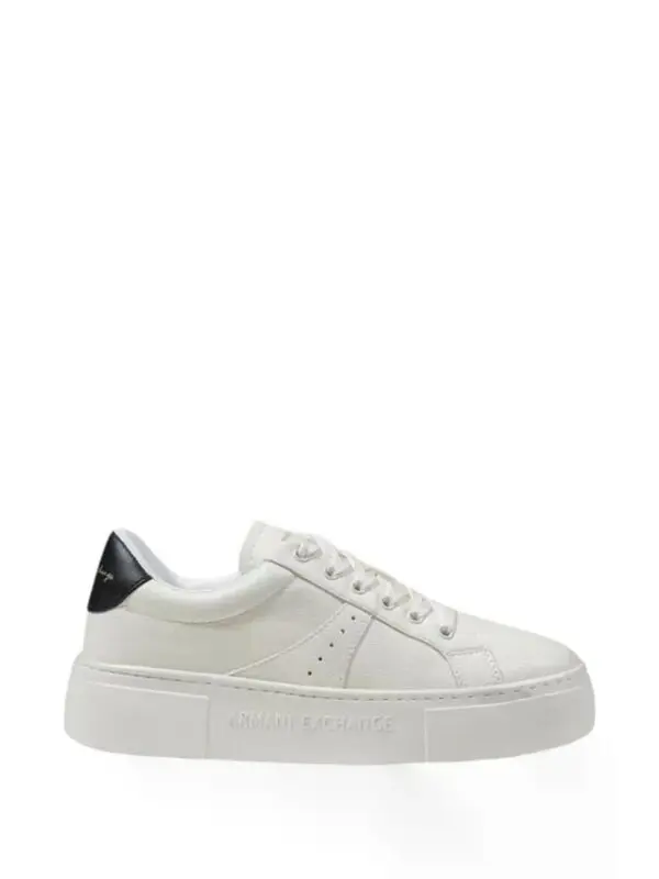 Armani Exchange Platform Leather Sneakers - White